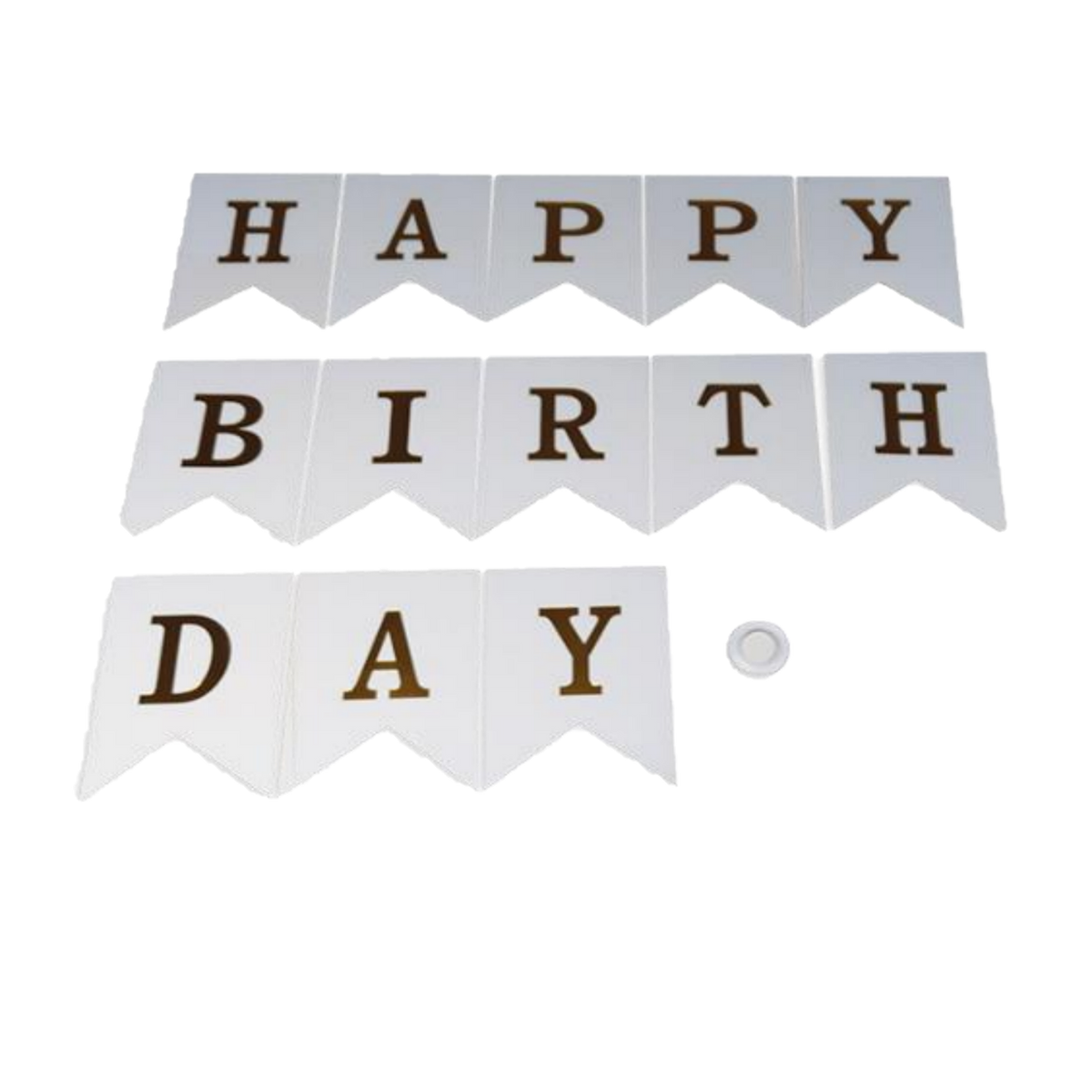 Banderín Happy Birthday Blanco – Cake Studio Mty