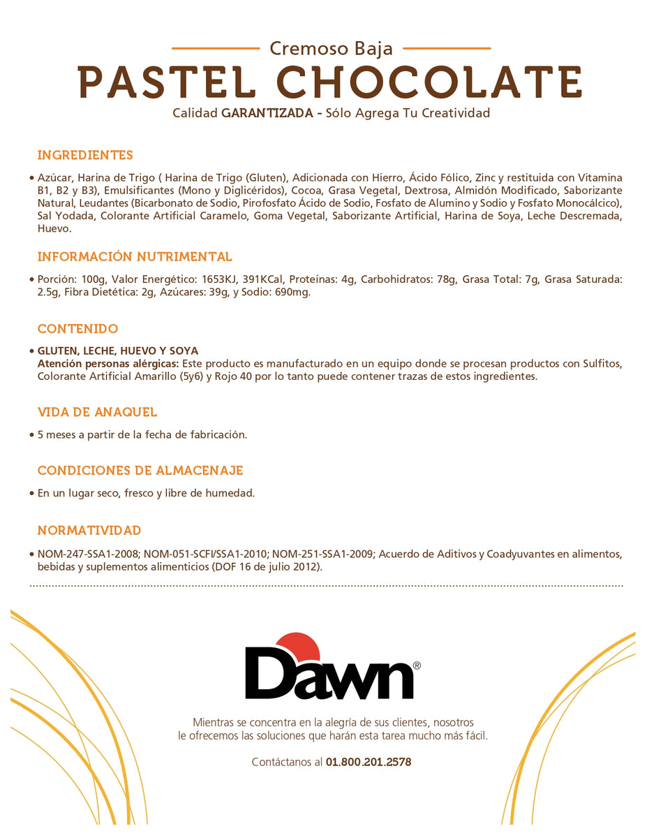 Harina Dawn Chocolate Cremosa Baja 1 kilo – Cake Studio Mty